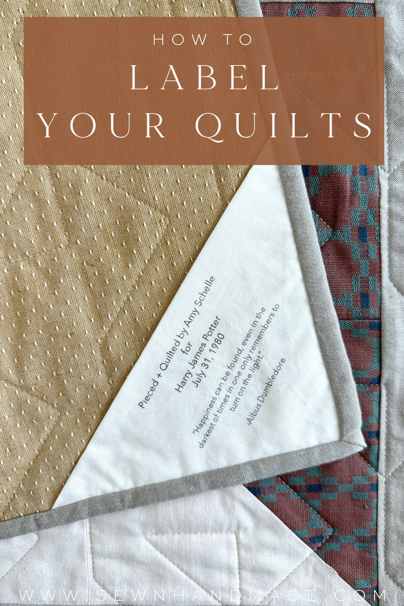 How to Label Your Quilts – Sewn Modern Quilt Patterns by Amy Schelle