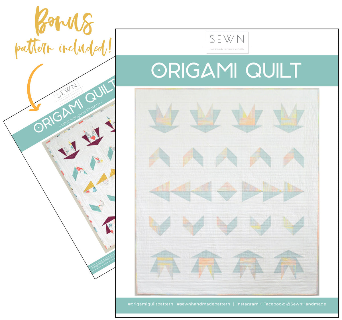 Origami Quilt DIGITAL PDF Pattern – Sewn Modern Quilt Patterns by Amy ...